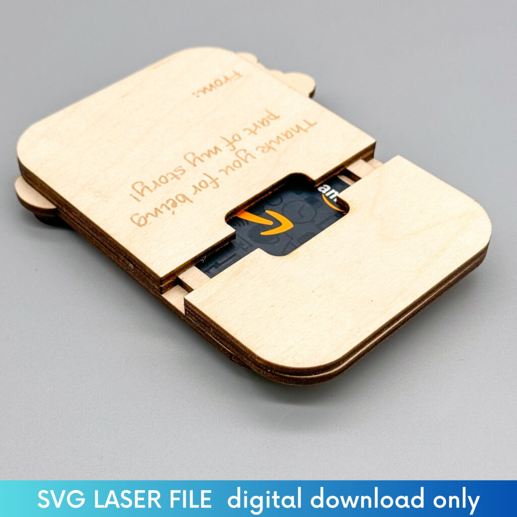 Bookworm Gift Card Holder Laser File