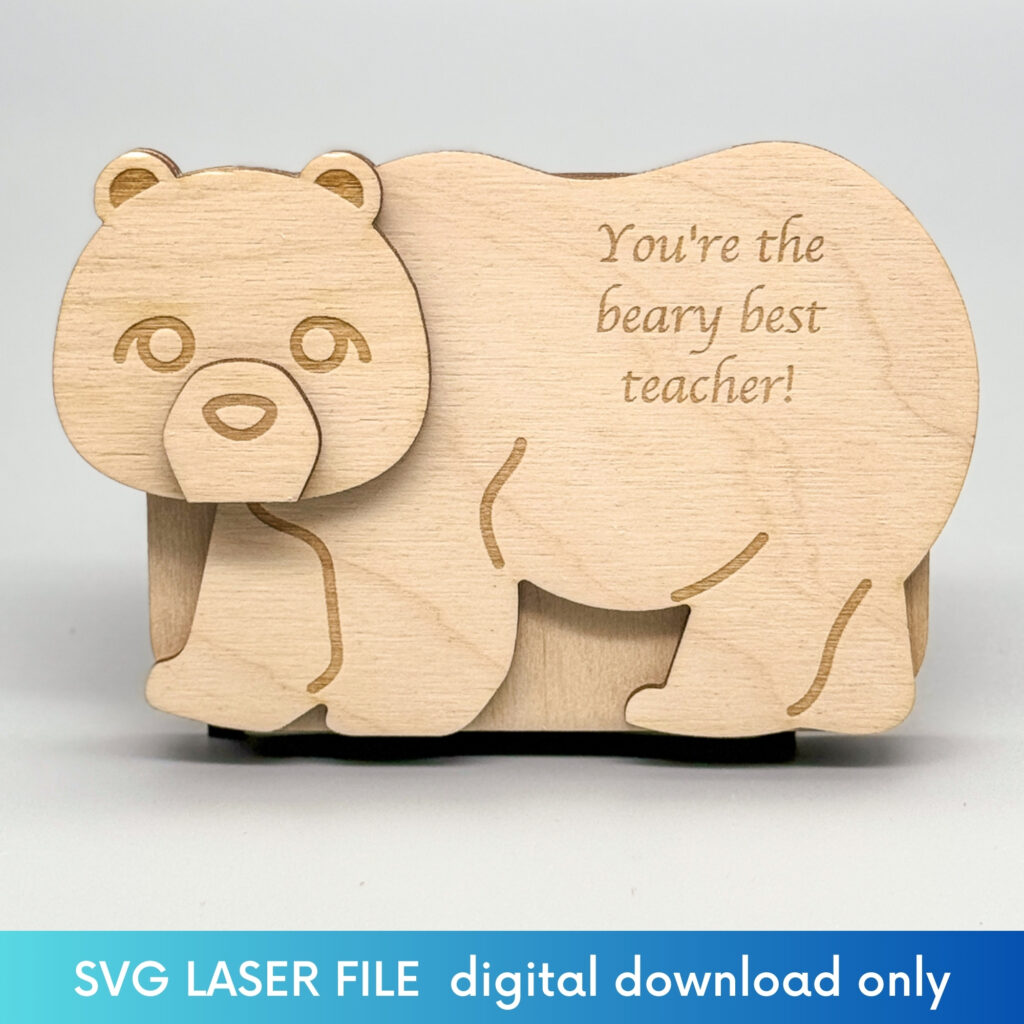 Bear Gift Card Holder Laser File
