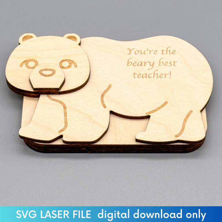 Bear Gift Card Holder Laser File